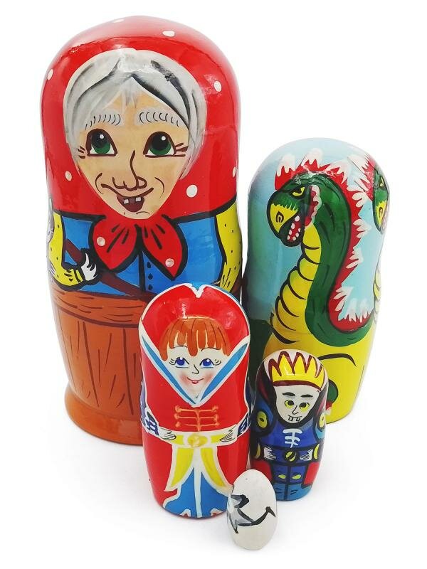 Матрешка "Герои русских сказок- Баба-Яга и др." 5 перс