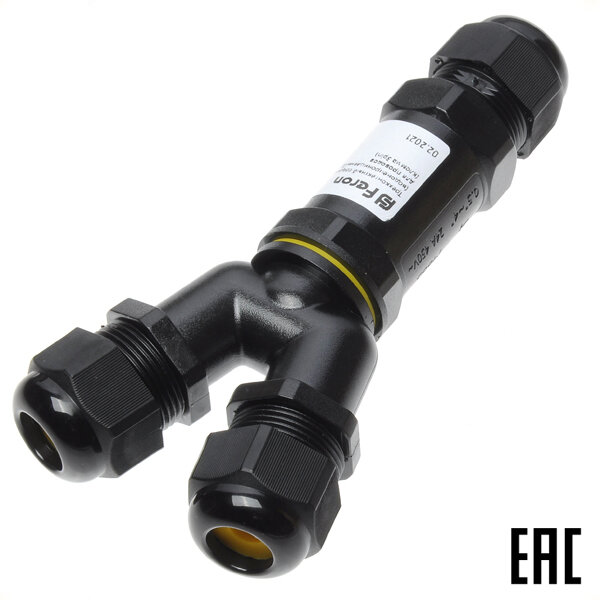 Разветвитель 49187 LD522/LD529 кабельный Y-образный 3pin, 0,5-4мм2 пластик IP68 черный