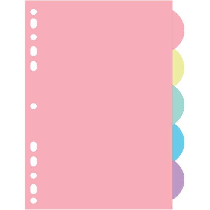 Разделитель листов deVENTE A5 210x165 мм цветовой, 5 листов, "Pastel", полипропилен 140 мкм