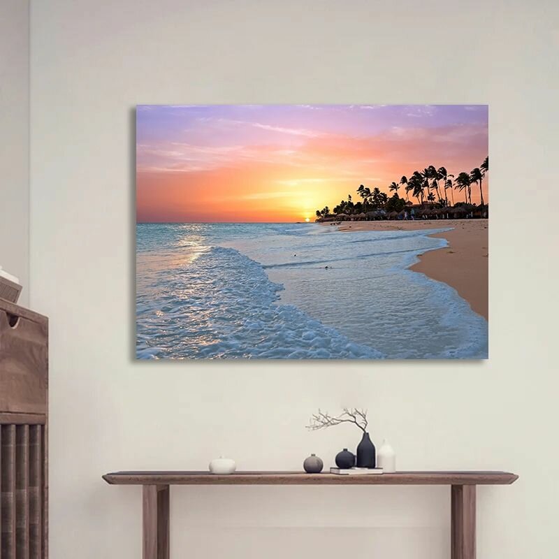 Картина "Красивый закат", поп-арт, на холсте, на подрамнике, 20 см x 30 см