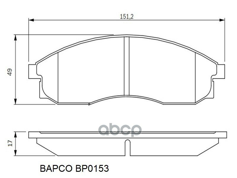 Колодки тормозные дисковые BAPCO арт. BP0153