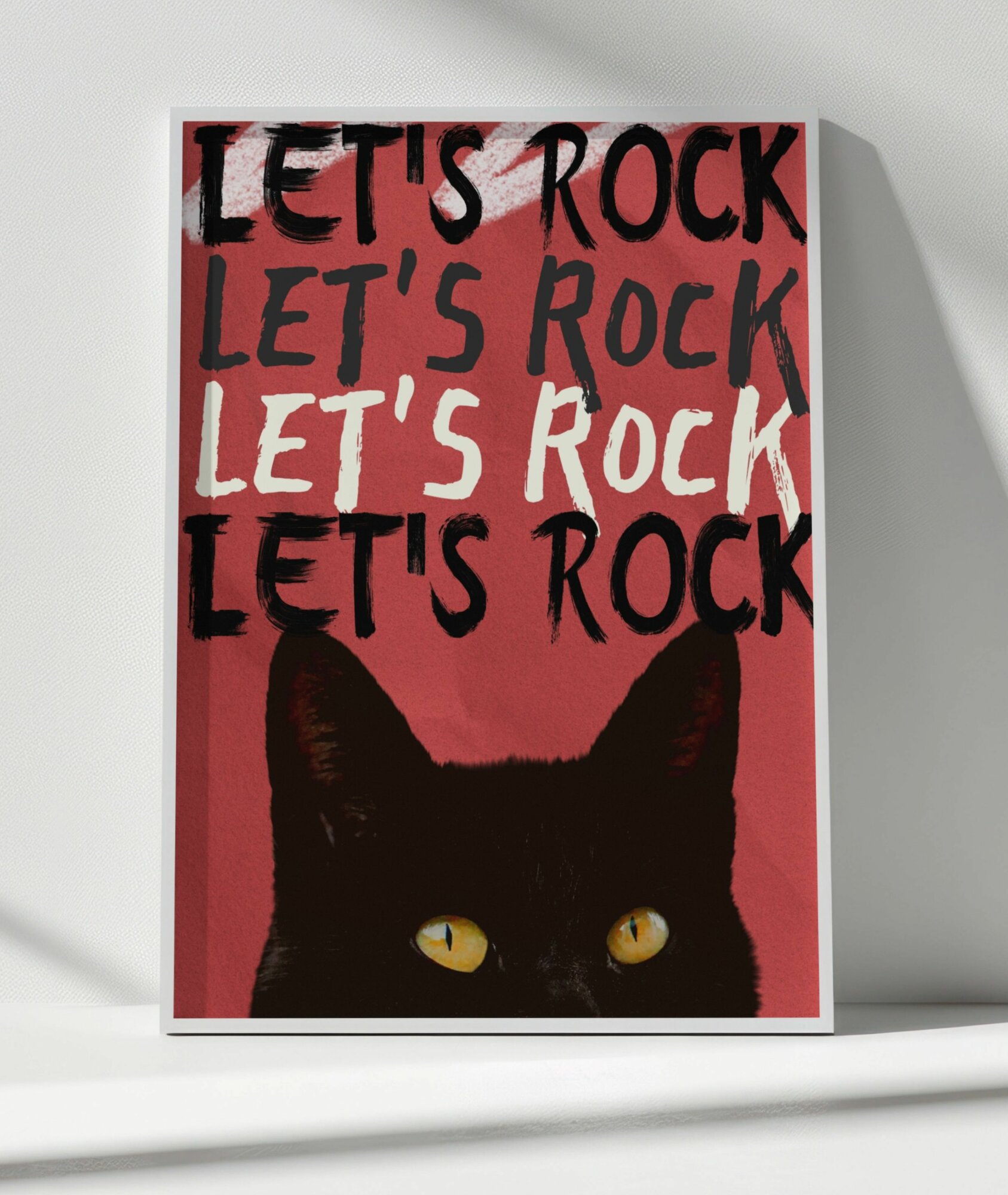 Интерьерный постер на стену с котом A3 "Let's Rock!"