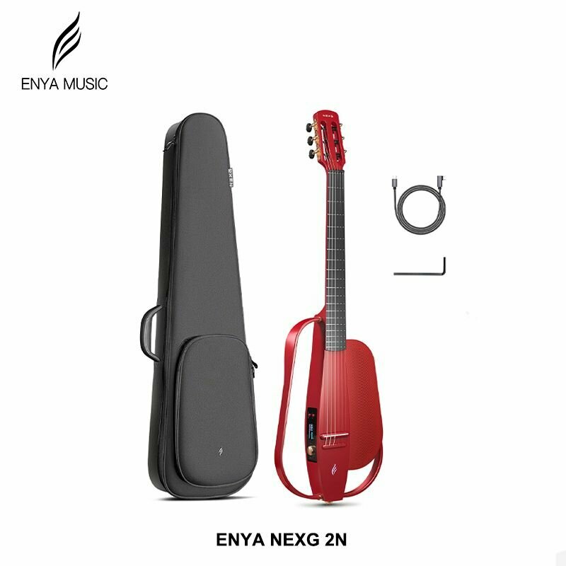 Enya NEXG 2N Red / Умная акустически-электрическая гитара из углеродного волокна, классическая дорожная гитара с нейлоновыми струнами и беспроводным динамиком 50 Вт