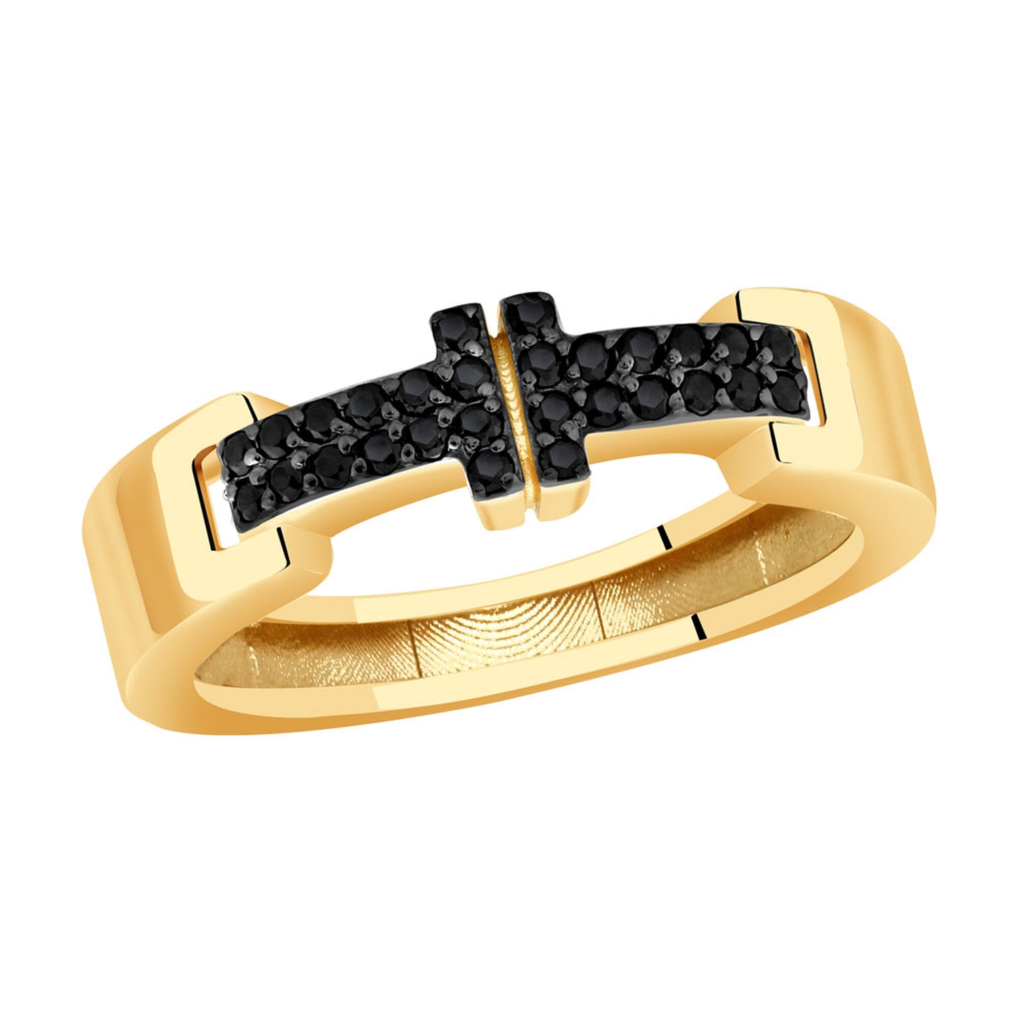 Кольцо дорожка, красное золото, 585 проба, фианит