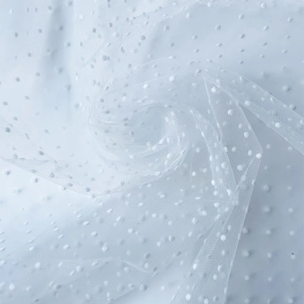 Findohope черный/белый тюль в горошек для рукоделия Белый, White(white spot)