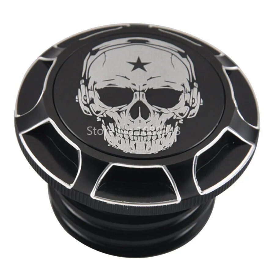 Мотоциклетный топливный бак Skull, декоративная масляная Крышка для Harley Davidson Sportster XL 1200 883 X48 Dyna Softail fatboy Touring FLHR Черный, B Music Skull