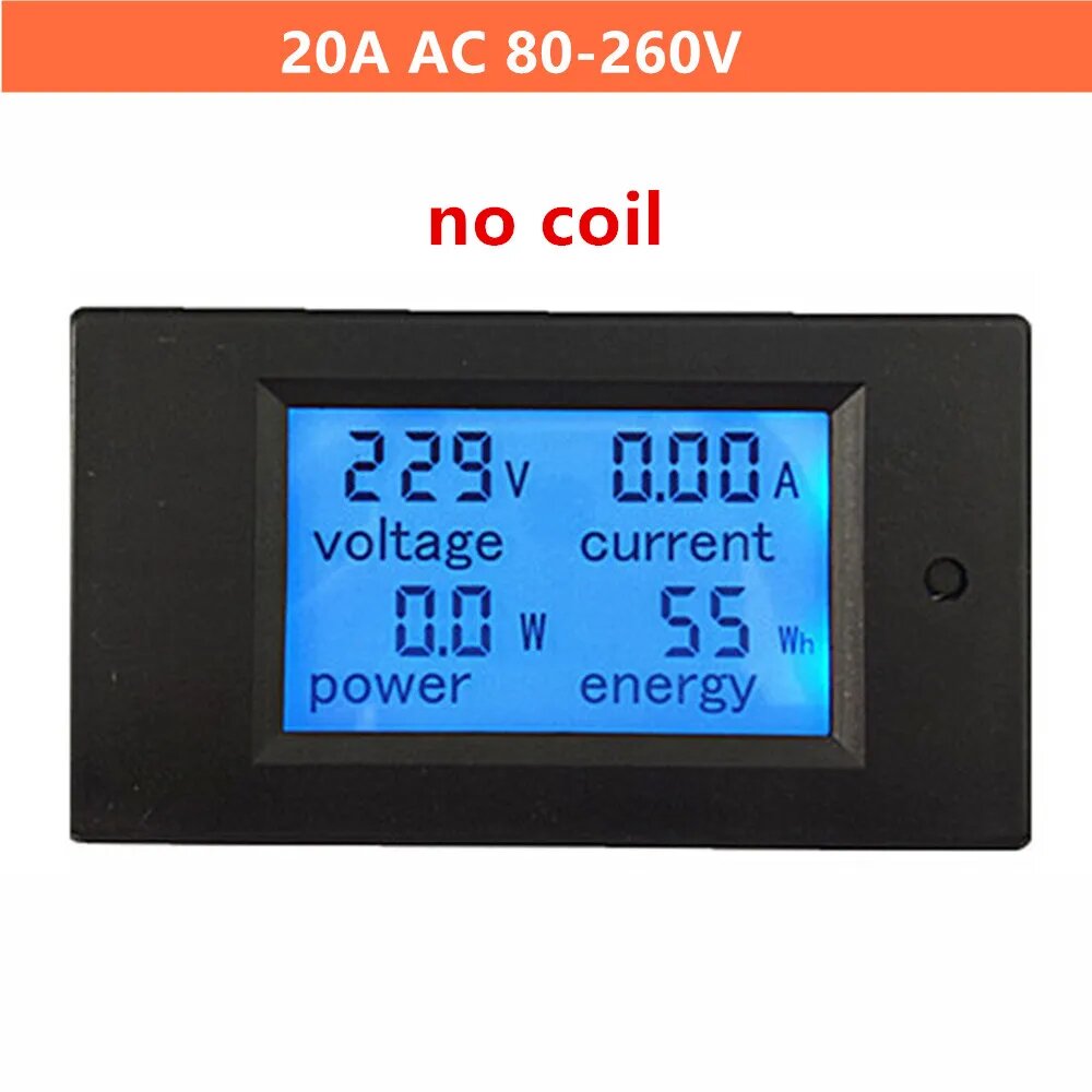 Цифровой вольтметр амперметр 20A AC 80-260V, без катушки