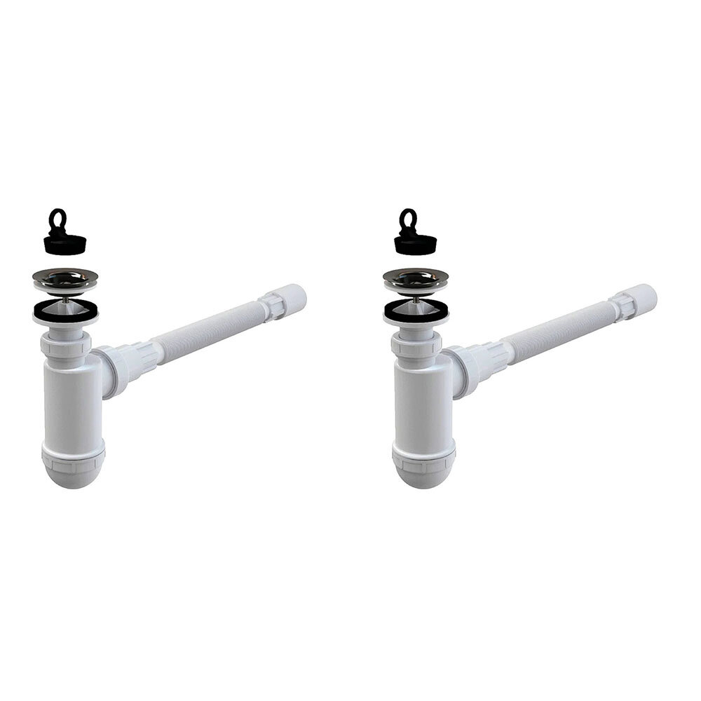 Сифон для раковины 1 1/4х40 мм с выпуском d60 мм белый (2 шт.)