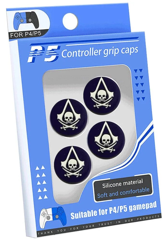 Силиконовые накладки на стики геймпада Sony PlayStation PS4/PS5/Xbox (Assassins Creed Black Flag)
