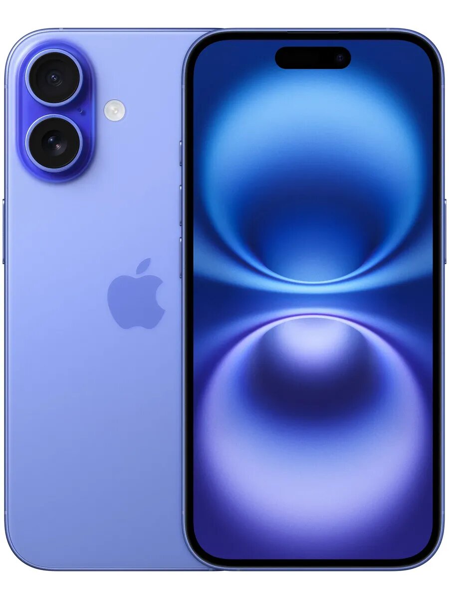 Смартфон Apple iPhone 16, 256ГБ, Ultramarine, eSIM+nano SIM, OLED-экран, 6.1", 48Мп