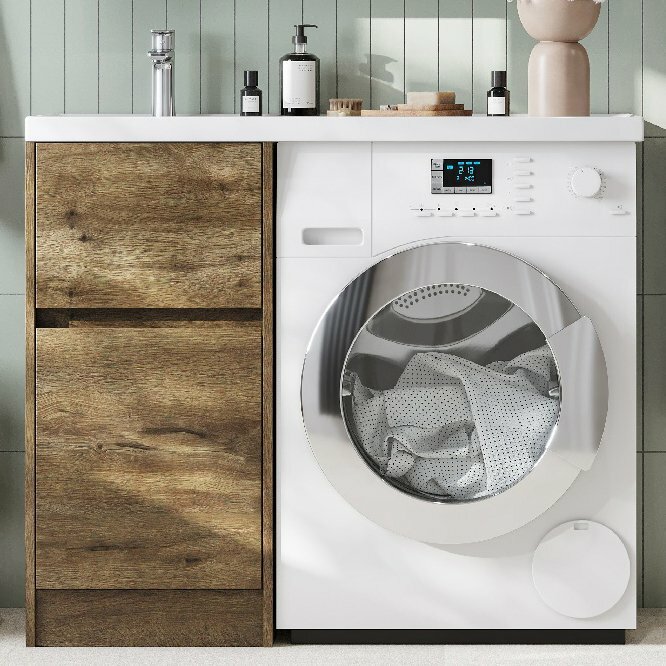 Тумба с раковиной AQUATON Лондри 40 L, дуб рустикальный