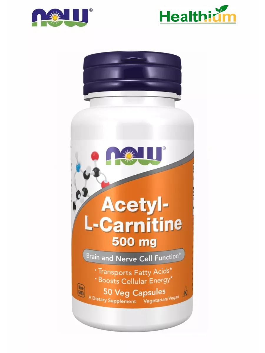 NOW Acetyl-L-Carnitine 500мг 50 капсул, Нау Ацетил Л Карнитин 500 мг
