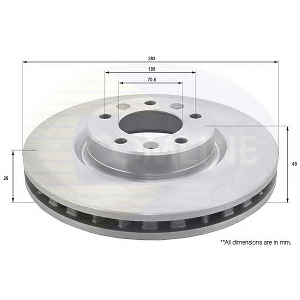COMLINE ADC2725V (9805961480) диск торм cit c4 13- (с покрытием)