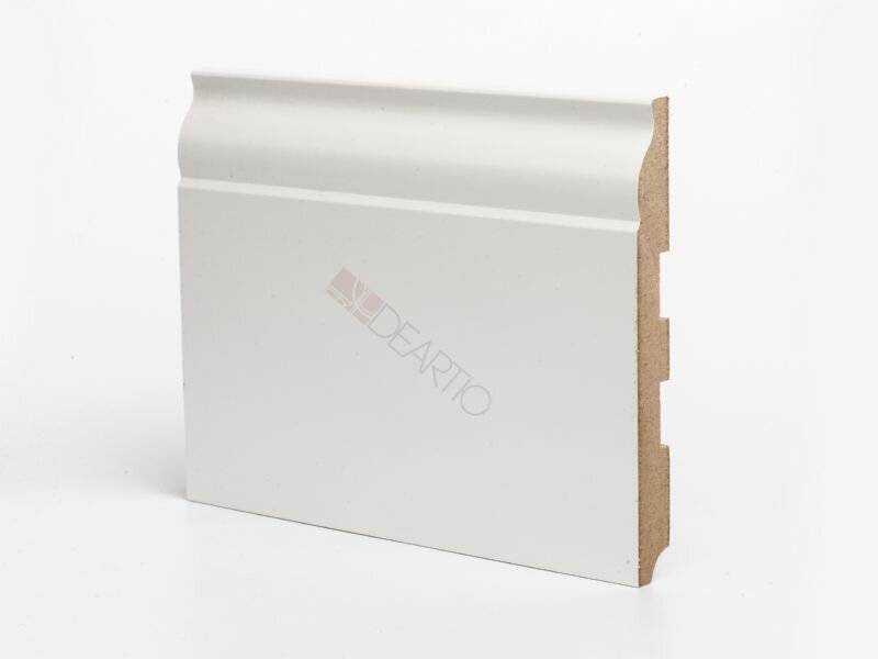 Плинтус напольный 16х150 мм белый мдф высокий с кабель каналом ударопрочный 1 метр