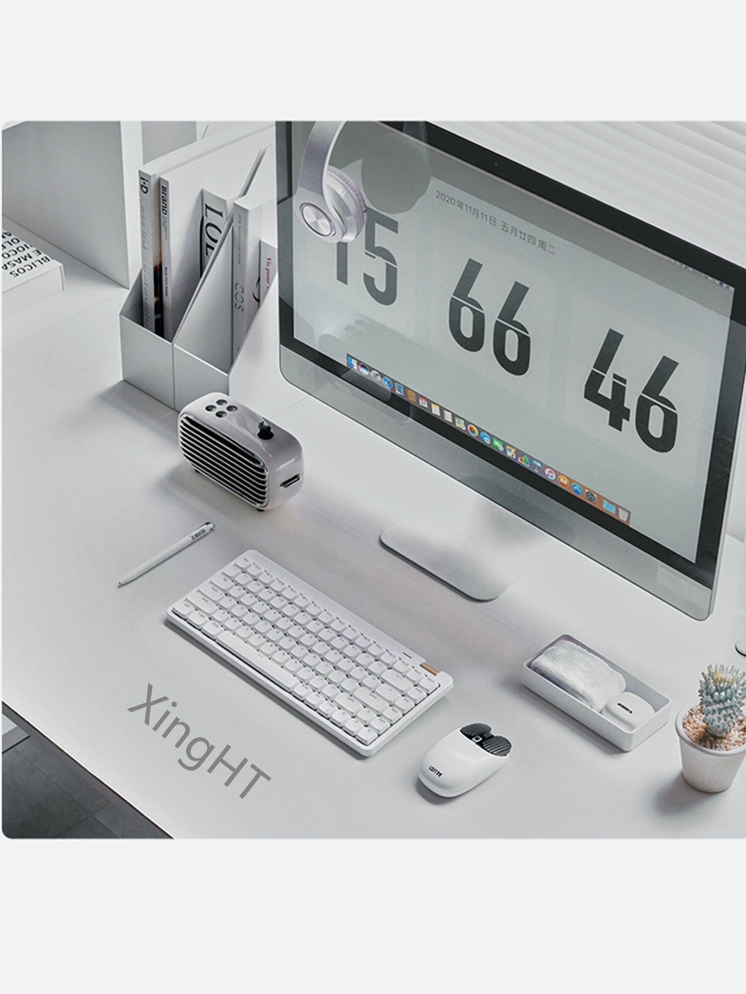 Модная механическая клавиатура, особое качество звука, меньший шум,84 кнопки, белый(светло-серый)