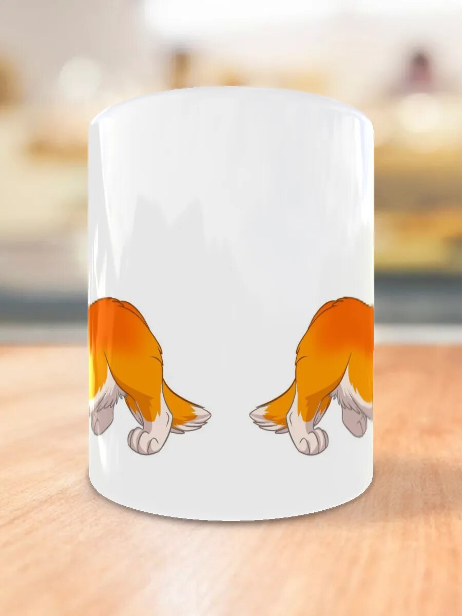 Кружка "Pembroke Welsh Corgi" Обнял, керамика, белая, с принтом, 330мл