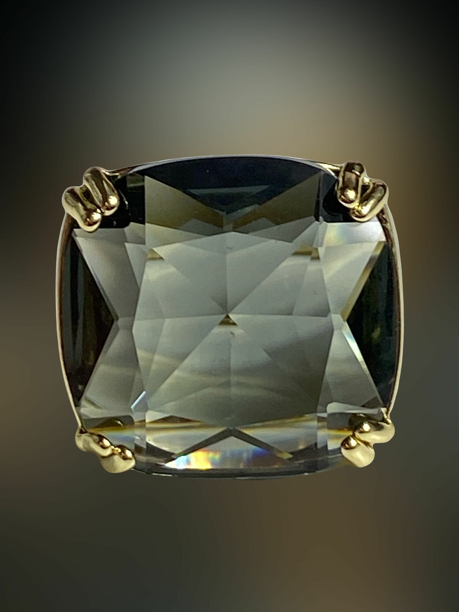 Кольцо Florento, кристалл, хрусталь, размер 17, золотой — фото 1
