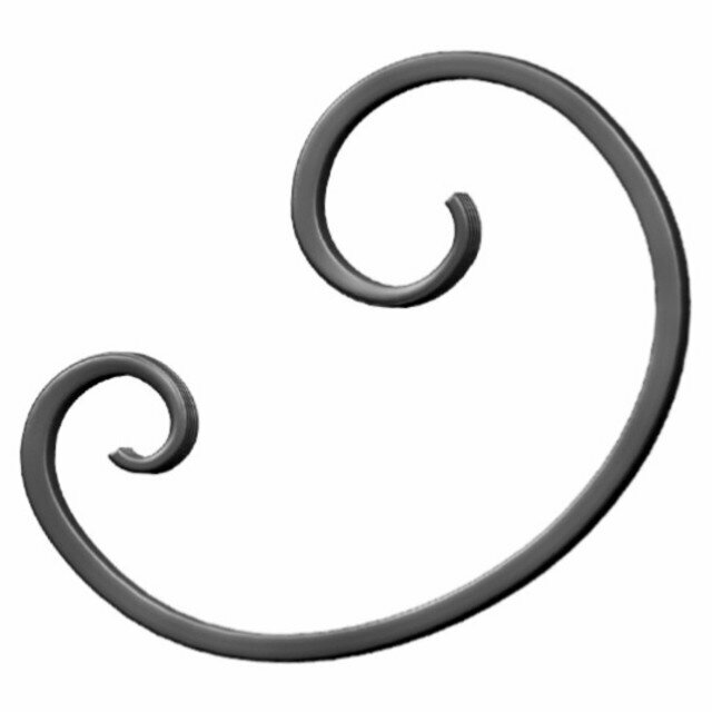 Завиток кованый 195х125х12мм декоративный элемент из металла для интерьеров