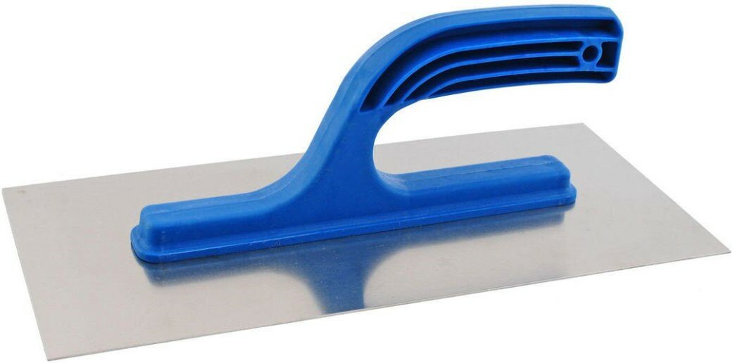 Гладилка из нержавеющей стали 130х280 без зубьев, с пластиковой ручкой