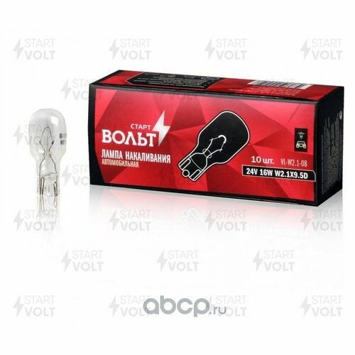 Лампа накаливания 24v 16w w2.1x9.5d безцокольная (vl-w2.1-08) Стартвольт vlw2108