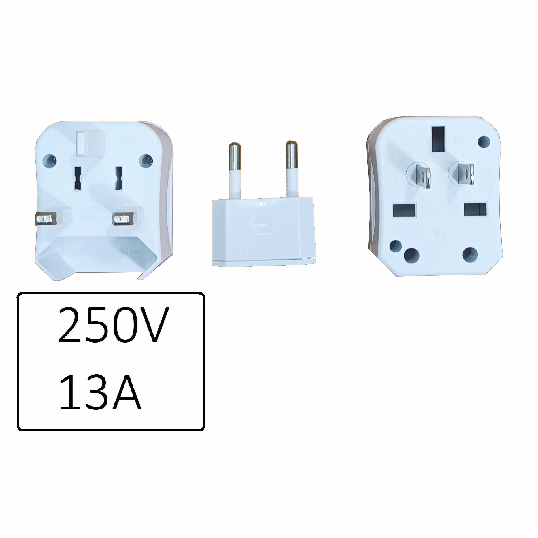 Переходник Мостик, для розеток разных стран, белый, 65x50x50 мм