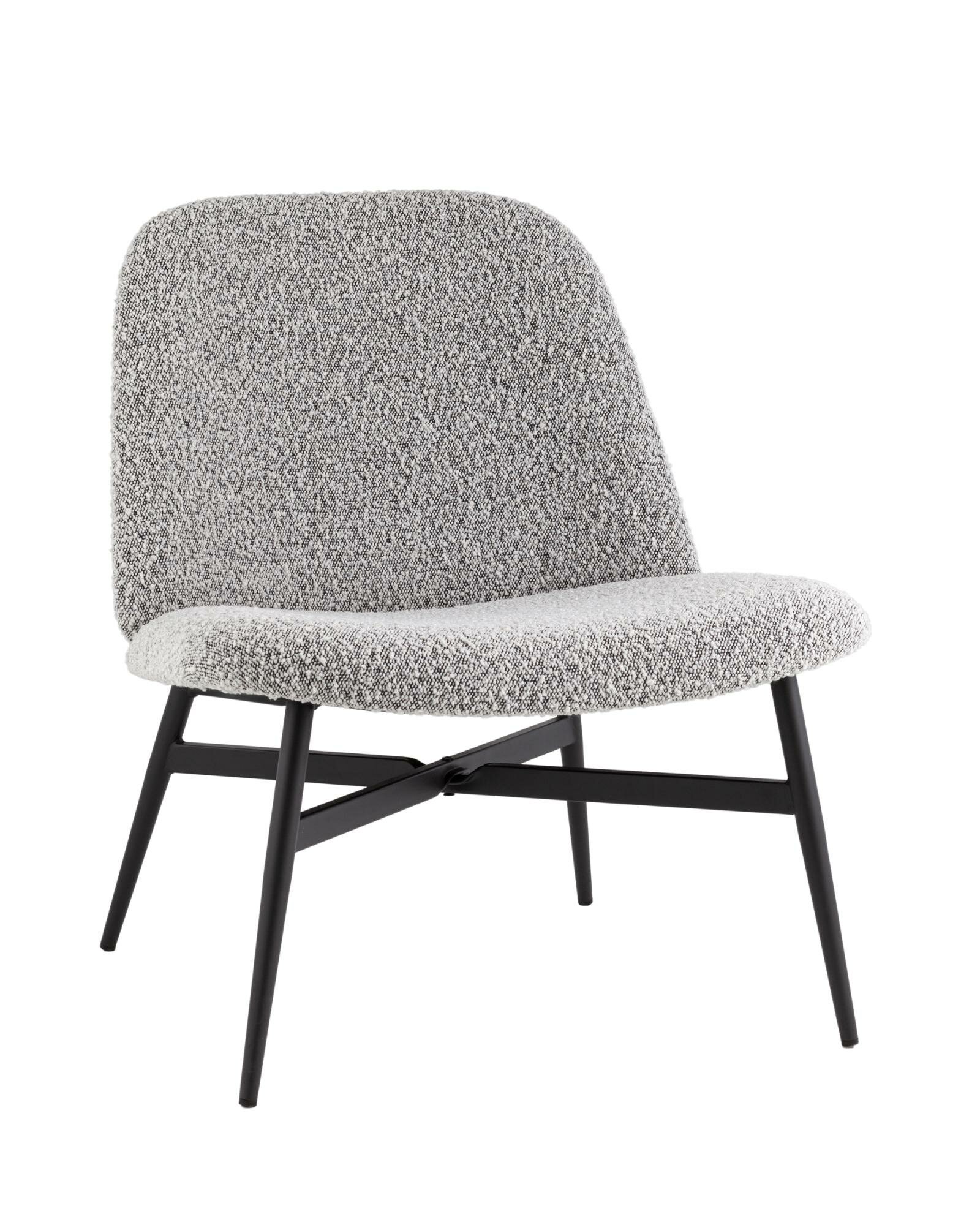 Кресло лаунж Ease STOOL GROUP серый, ткань, металл, мягкое сиденье, без подлокотников