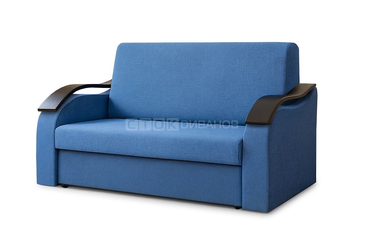 Диван Сток Диванов Antonio Denim синяя рогожка 170 см, механизм аккордеон