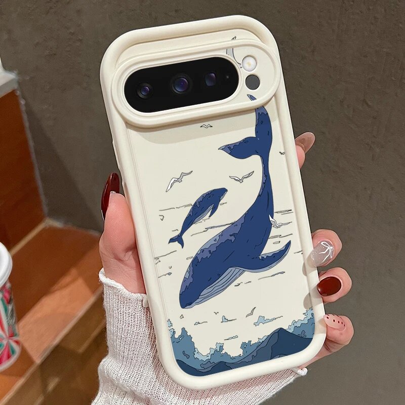 Чехол Google Pixel 7 Pro, бежево-белый, силикон