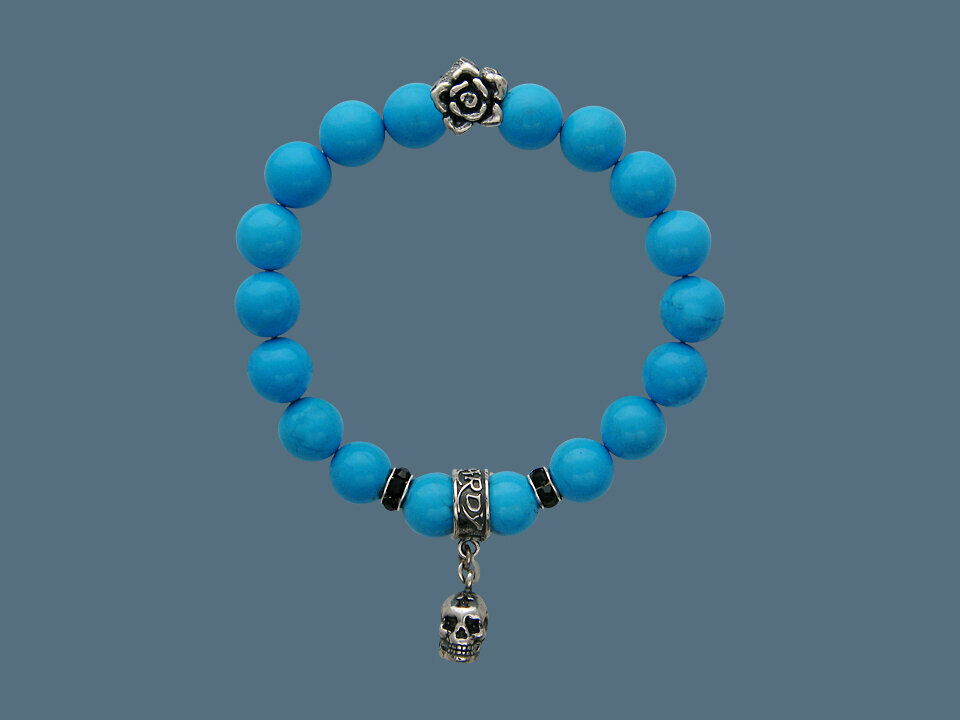 Браслет Ed Hardy, фианит, бирюза