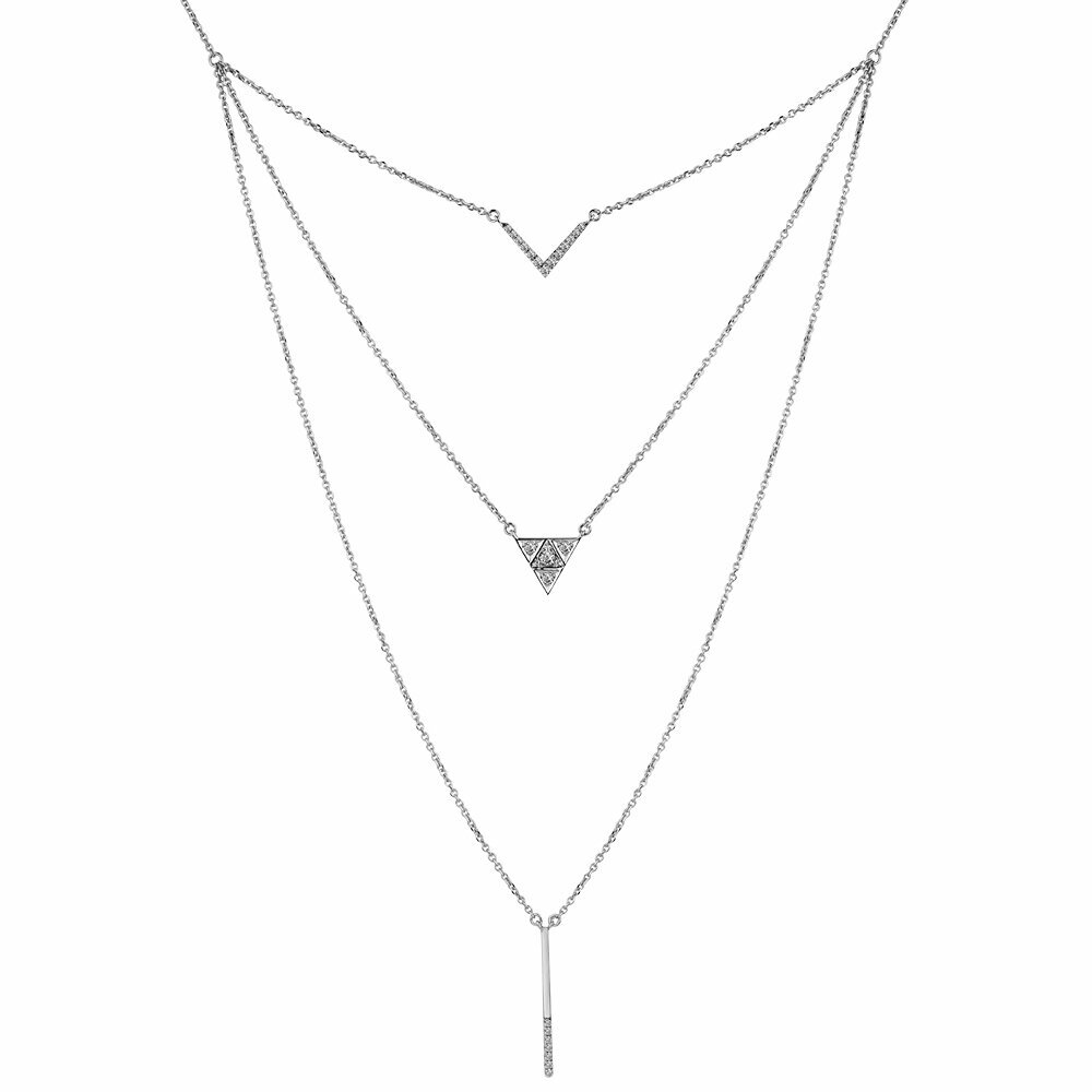 Колье, белое золото, 585 проба, бриллиант