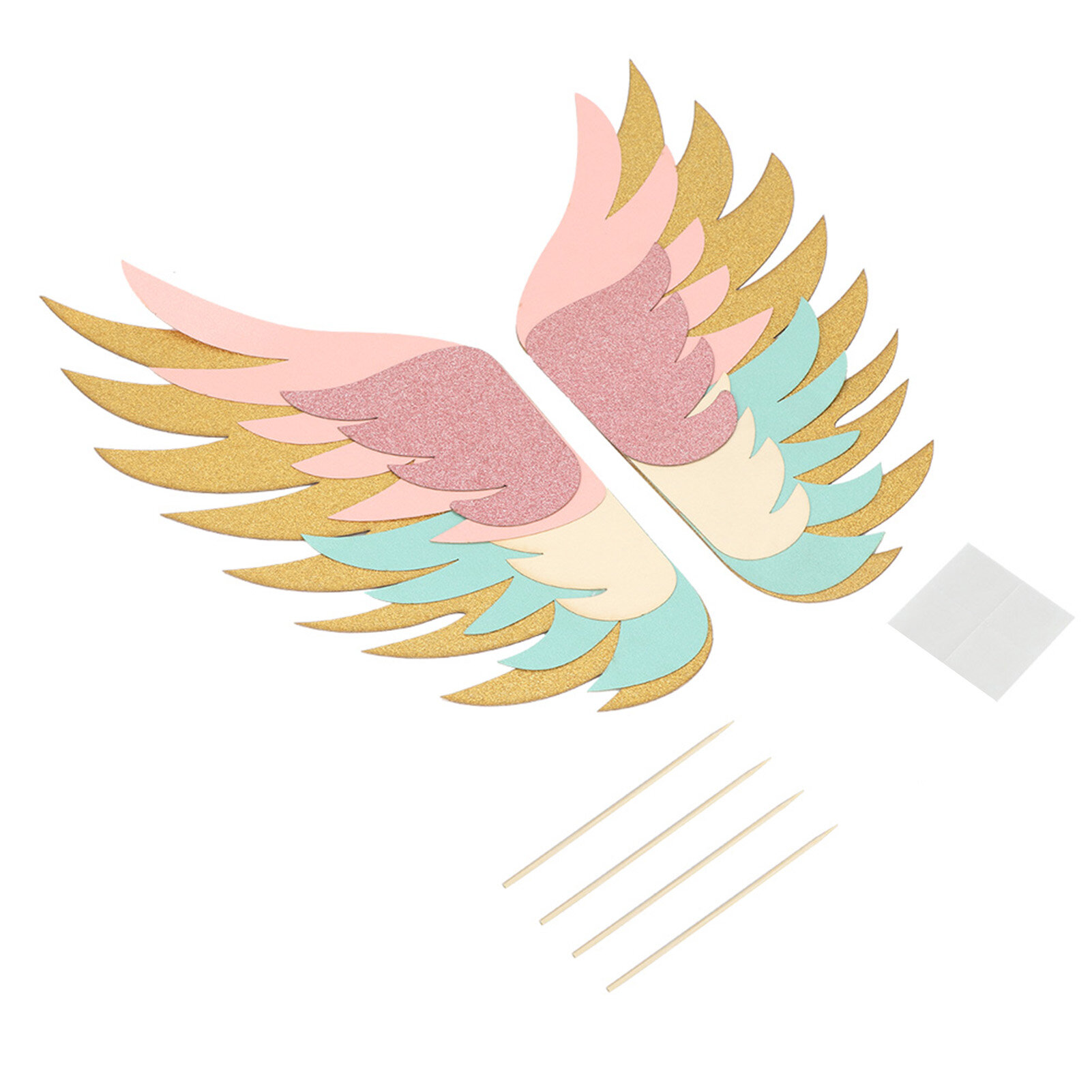 Уникальное украшение в виде крылышек для торта, вставное украшение для свадьбы, дня рождения, вечеринки, тип 3, элегантный аксессуар для украшения торта