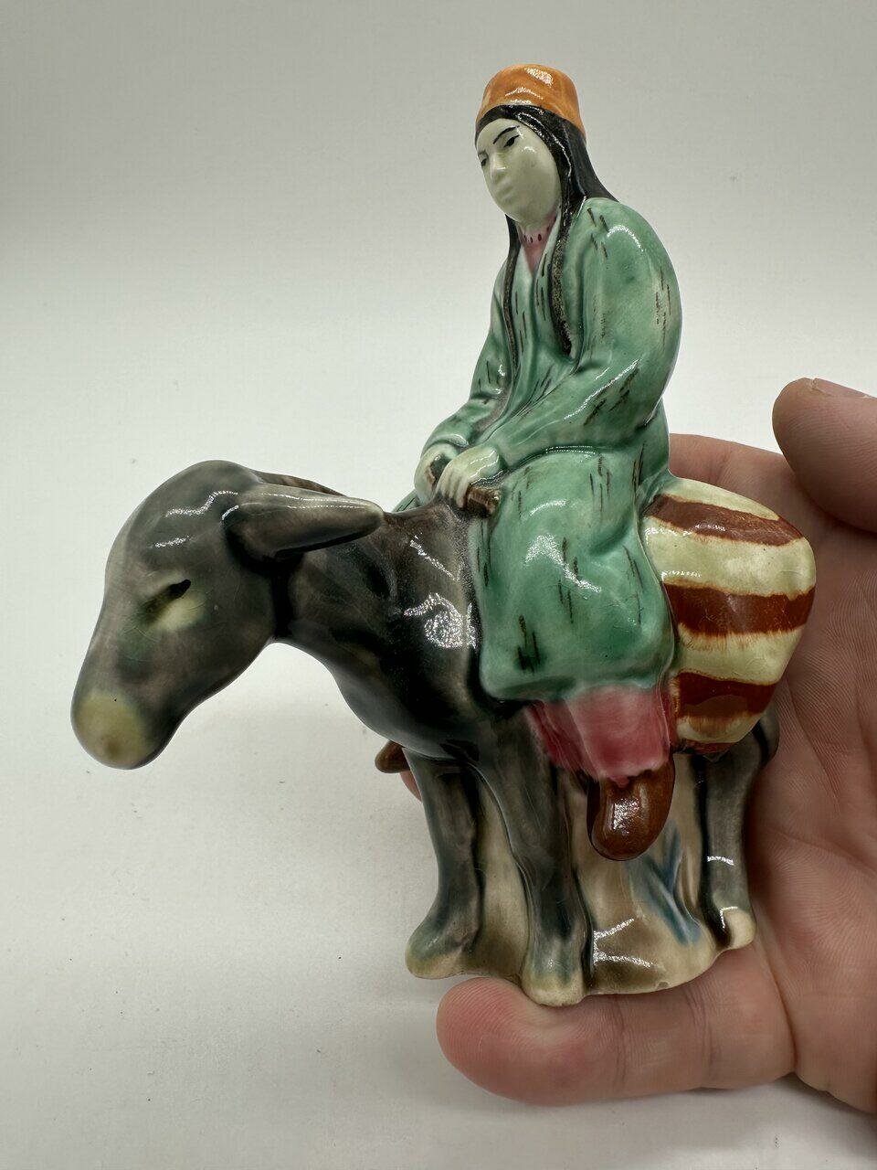 Статуэтка Узбечка на ослике Зик конаково Фарфор ссср винтаж 60 годы редчайшая