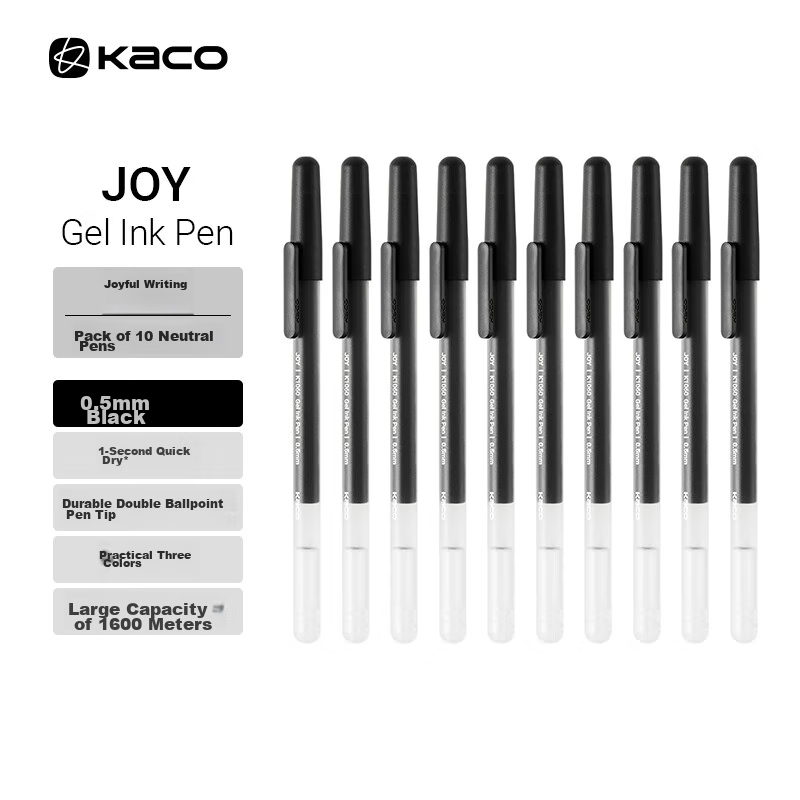 KACO Yuhaowei Large Capacity Super Writing Gel Pen, Signing Pen, Meeting Pen, Office And Student Stationery, 0.5mm Black, Exam Pen, Writing Pen