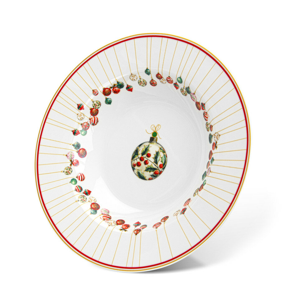 16083 FISSMAN Тарелка CHRISTMAS BALLS 21,5см (фарфор)