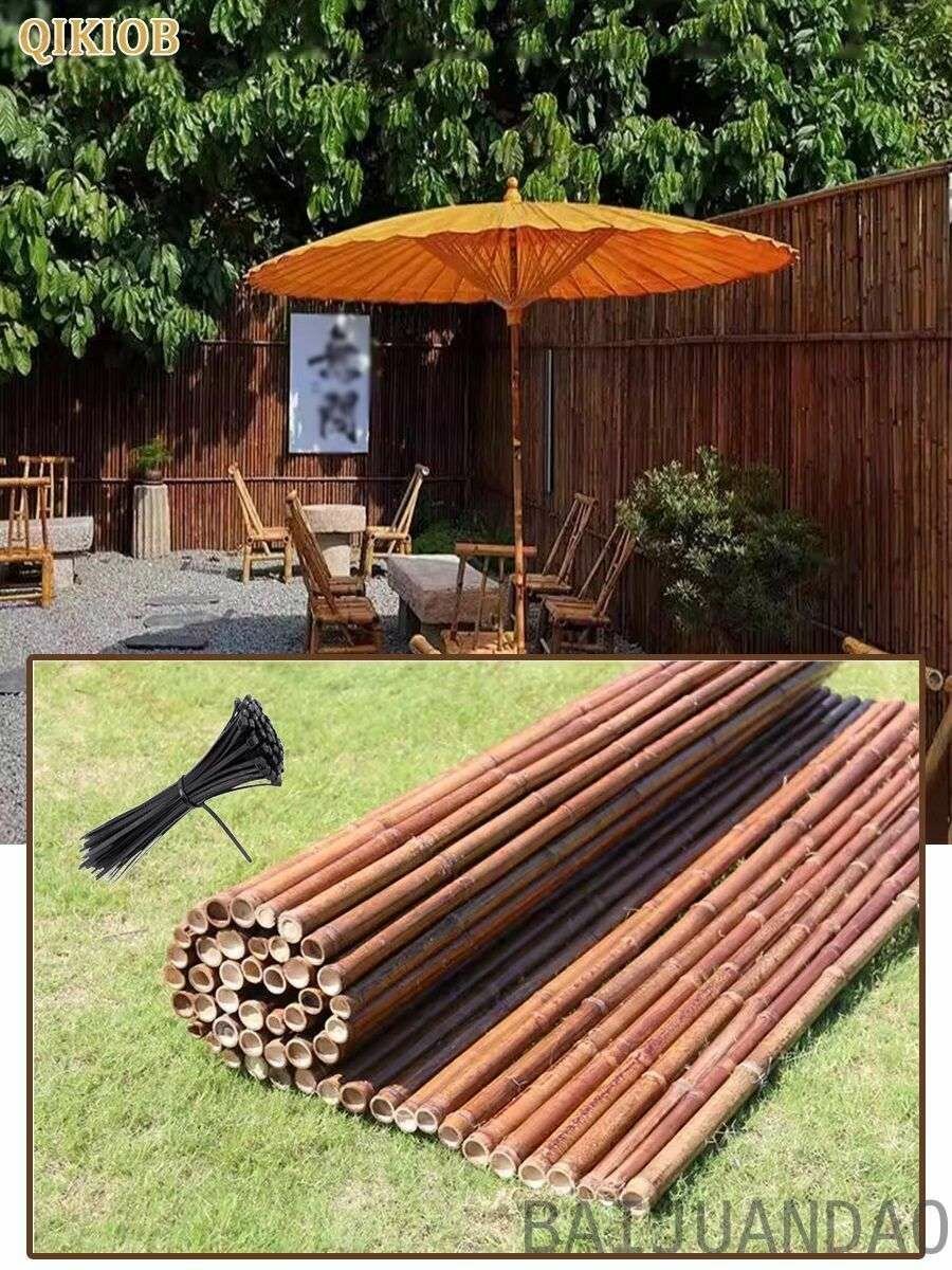 QIKIOB Бамбуковый забор рулон, Лента заборная