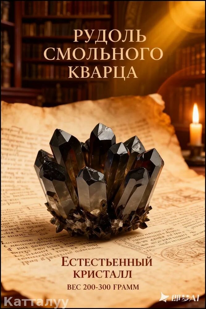 Талисман Оберег/Раухтопаз (Дымчатый кварц) + Морион Друза средняя, 200-300 г