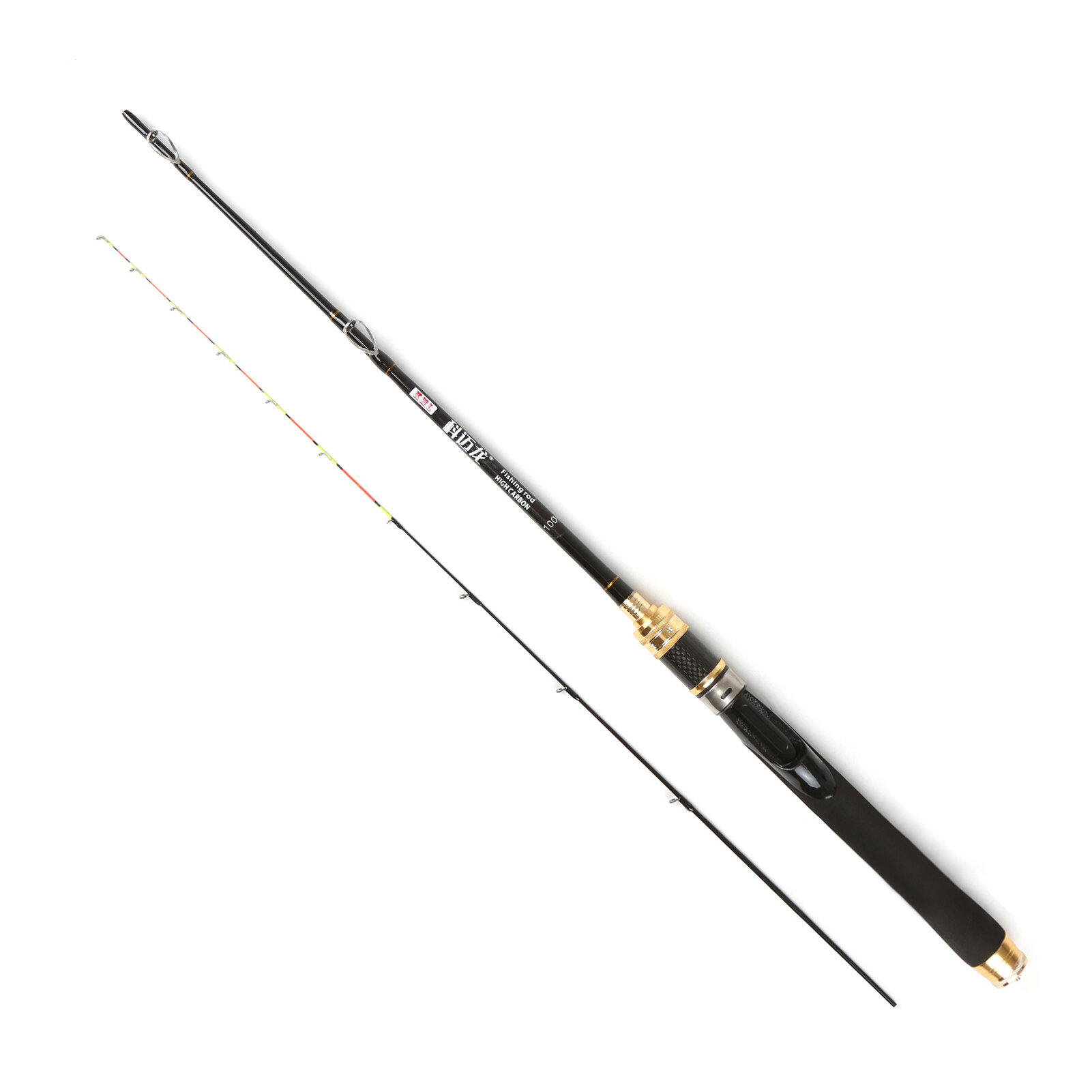 Ультralight Fishing Rod Raft Rod Fishing Pole из углеродного волокна и титанового сплава с наконечником из титанового сплава Bridge Rod, длина 1м/1.2м/1.35м/1.5м, диаметр головки 0.25мм, диаметр хвоста 2.65мм, количество секций 2, складная длина