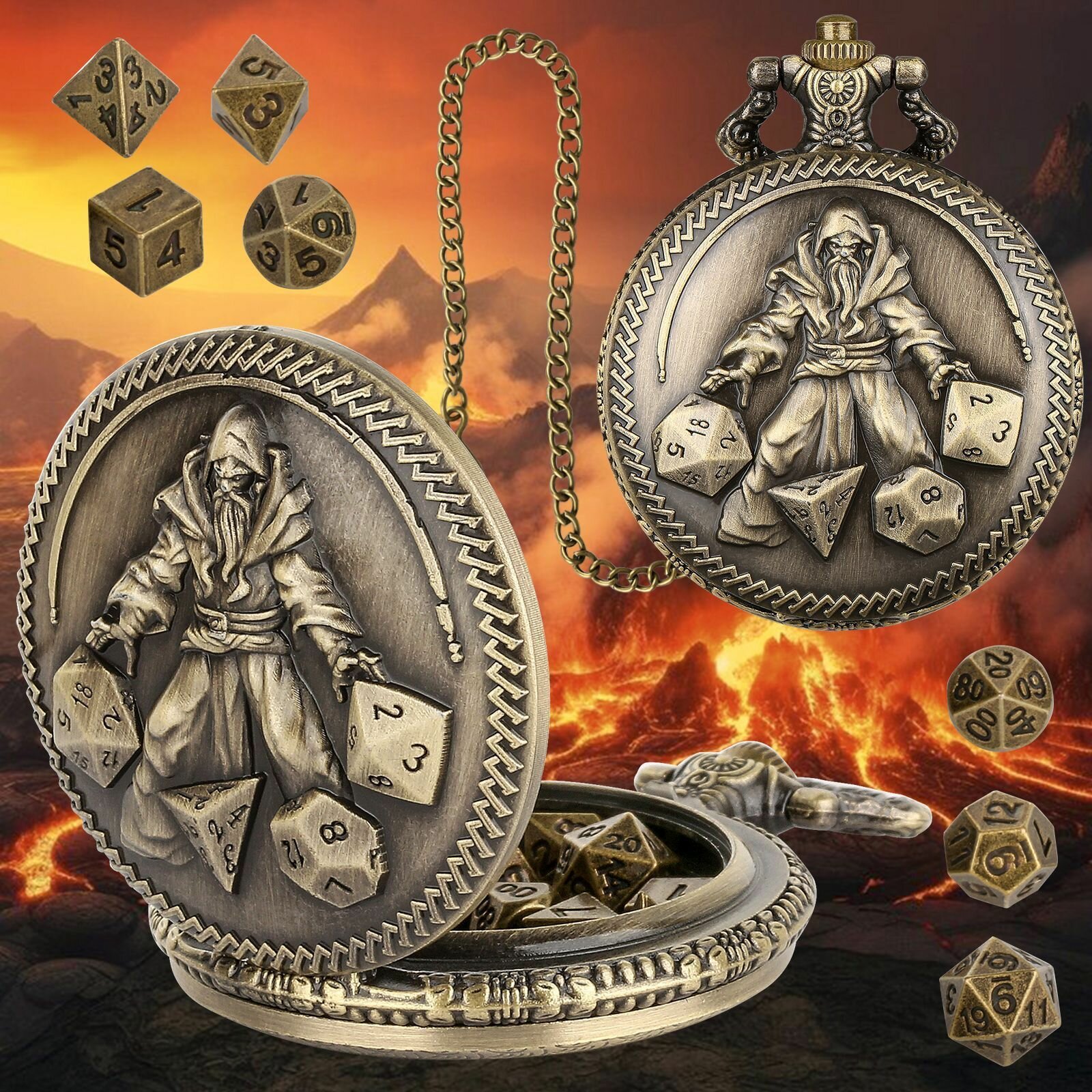 Игральные кости DND с чехлом, набор многогранников Dungeons and Dragons для настольных игр I D&D Dice MTG Explorer Дайсы для