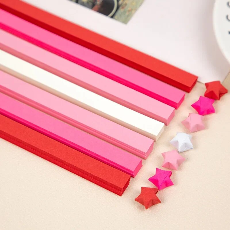 Бумажные полоски для оригами звезды Розовый, red series540sheets