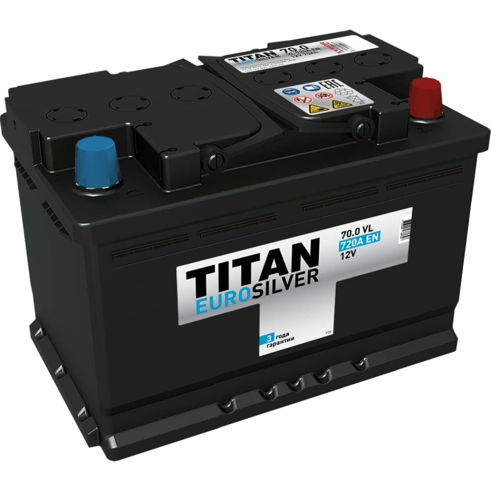 Аккумулятор TITAN EUROSILVER с обратной полярностью, кальциевая технология, для легковых и грузовых автомобилей
