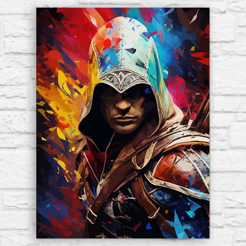 Картина по номерам на холсте игра Assassins creed (Кредо Ассасина, PS, PC, XBOX, SWITCH) - 15018 В 30x40