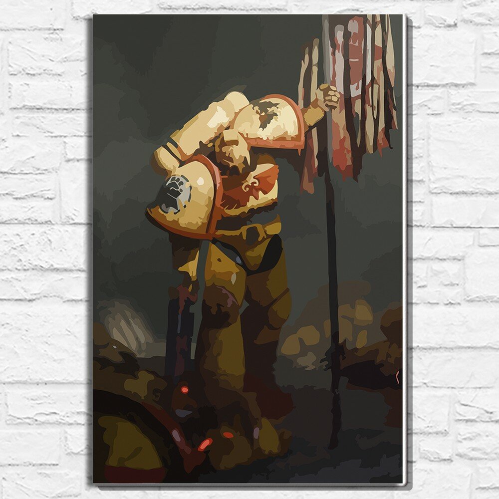 Картина по номерам на холсте игра Warhammer 40000 (rogue trader, хорус, император, примарх) - 14555 60х40