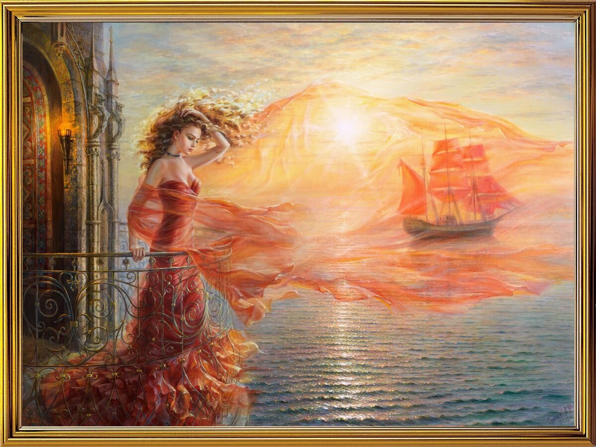 Картина "Мечта", 30х40 см, художник - Дандорф Ольга. оформлена в багет, Арт. ДО8-30х40