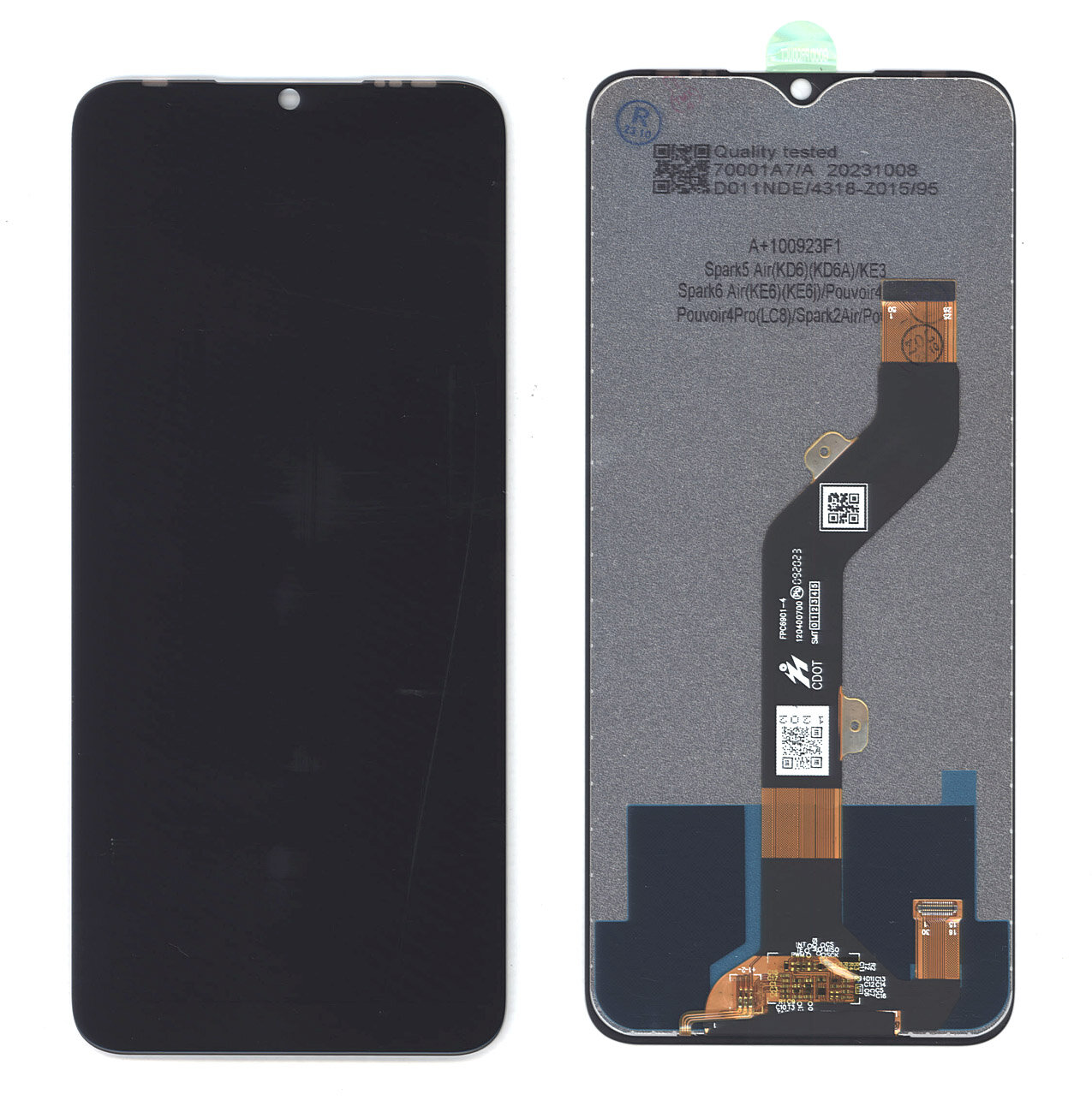 Дисплей для Tecno Spark 5 Air черный