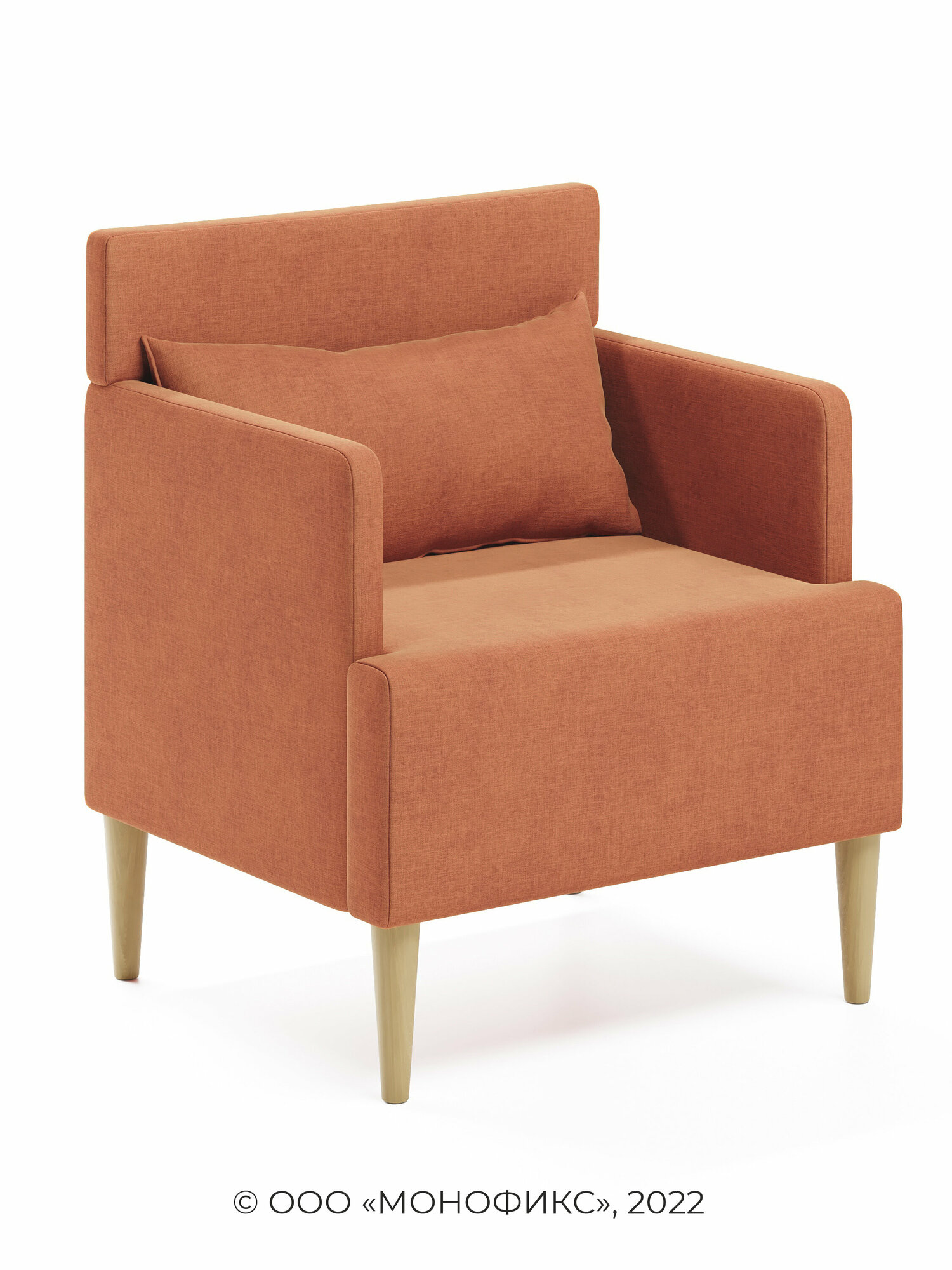 Мягкое кресло MONOFIX киус, для отдыха дома, на балкон, микровелюр охра (№422)