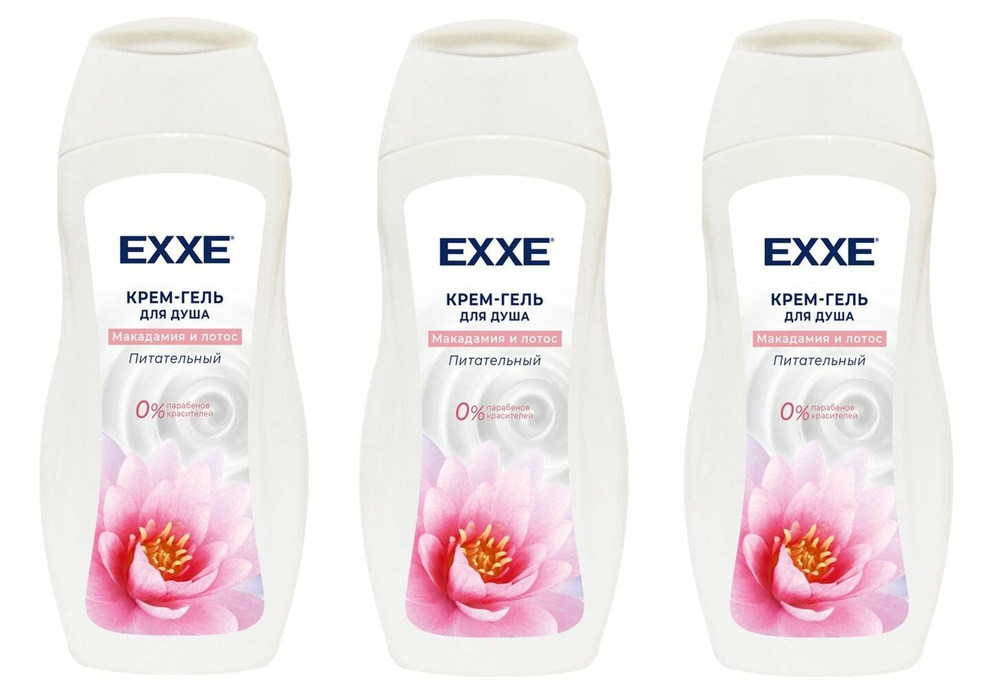 EXXE Гель для душа, макадамия и лотос, 400 мл, 3 шт