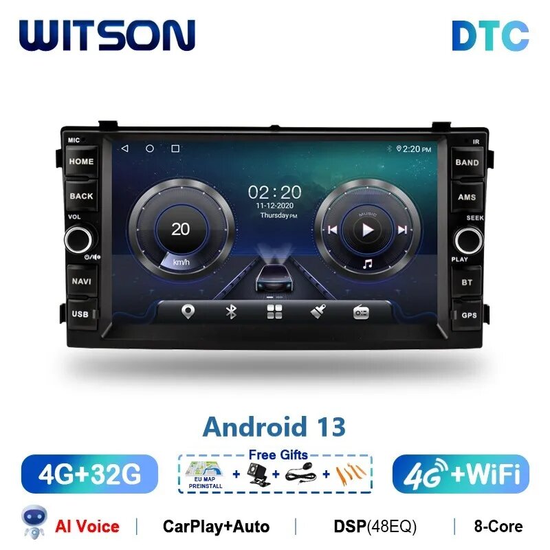 WITSON Android 13 автомагнитола 4G 32G Carplay DSP для KIA CEED 2007-2009