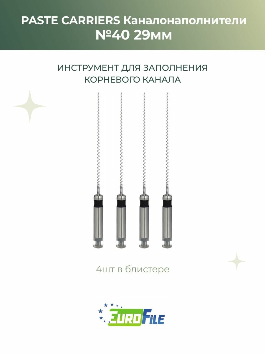 Каналонаполнители Paste Carriers 29мм №40, 4шт, Еврофайл