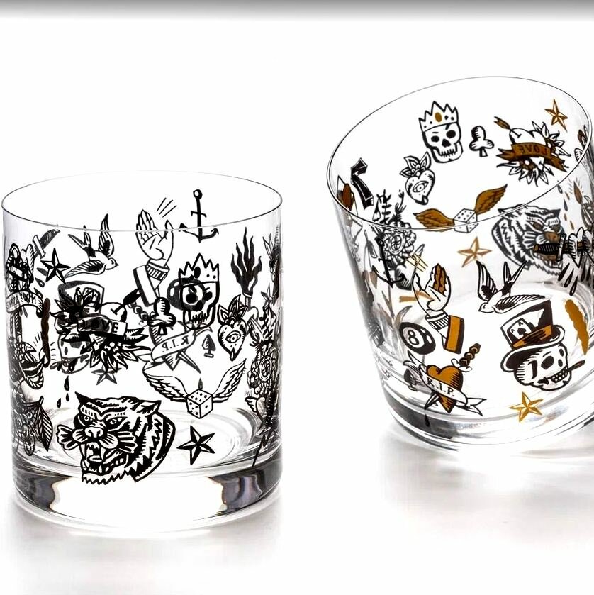 Набор стаканов для виски "Барлайн" 410 мл, 2 штуки, "Тату" Богемия, Crystallex