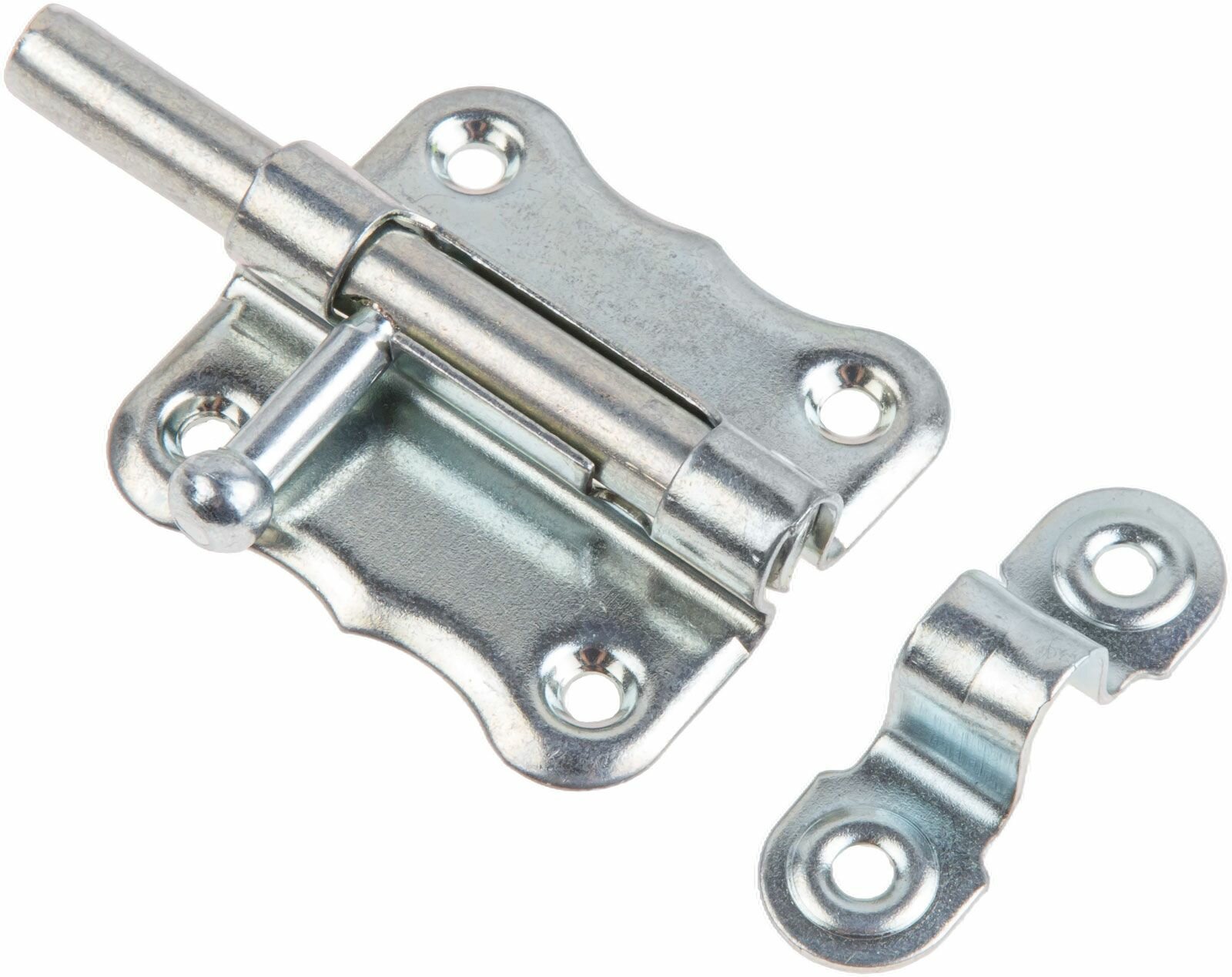 Шпингалет 50 мм фигурный, задвижка накладная, белый цинк STARFIX (SMP-66352-1)